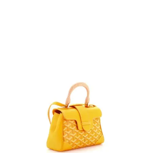 Goyard Saigon Top Handle Bag Coated Canvas With Leather Mini - Orange