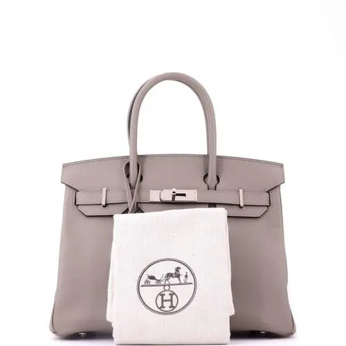 Hermès Birkin Handbag Epsom With Palladium Hardware 30 - Grey