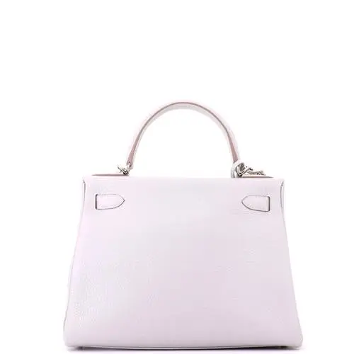 Hermès Kelly Handbag Grey Clemence With Palladium Hardware 28 - Gris Perle