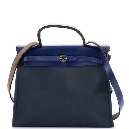 Hermès Herbag Zip Leather And Toile 31 - Blue