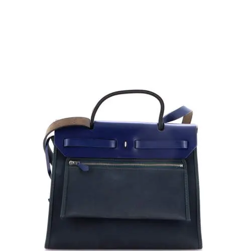 Hermès Herbag Zip Leather And Toile 31 - Blue