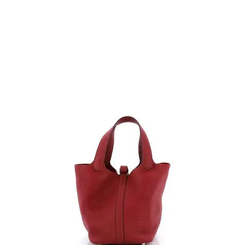 Hermès Picotin Lock Bag Clemence Pm - Red