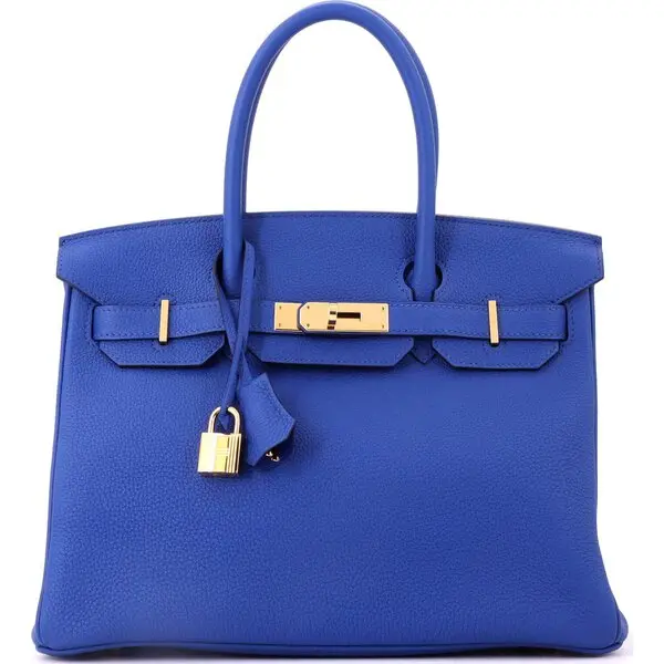 Hermès Birkin Handbag Blue Togo 30 With Gold Hardware - Bleu France