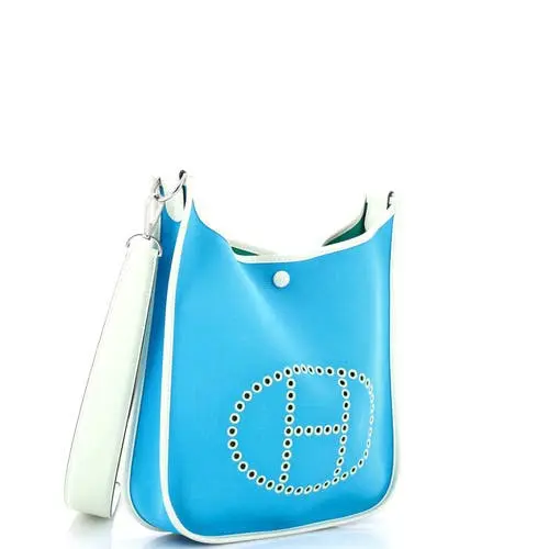 Hermès Neo Evelyne Bag Toile And Leather Pm - Blue