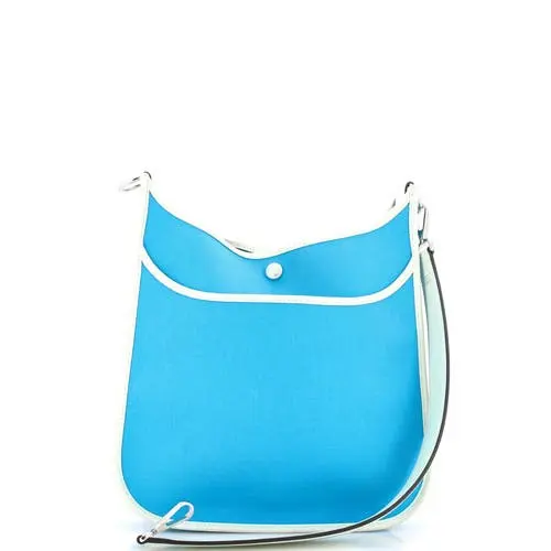 Hermès Neo Evelyne Bag Toile And Leather Pm - Blue