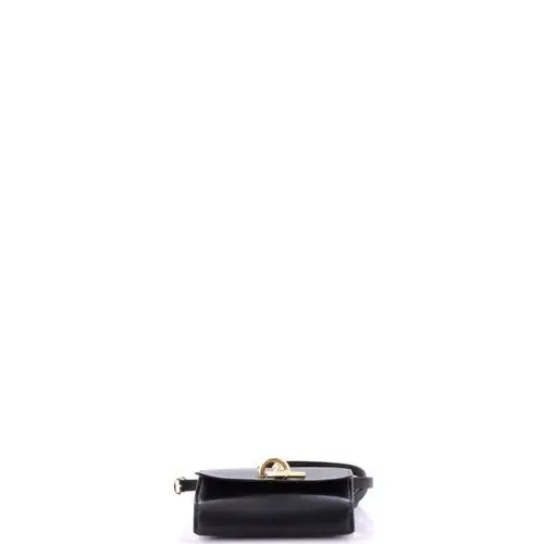 Hermès Chaine D'ancre Compact Wallet On Strap Chevre Mysore - Noir
