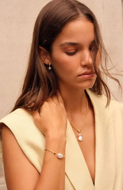 KATIE LOXTON Sol Pearl T-bar Earrings
