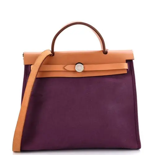 Hermès Herbag Zip Leather And Toile 31 - Red