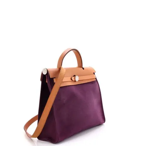 Hermès Herbag Zip Leather And Toile 31 - Red