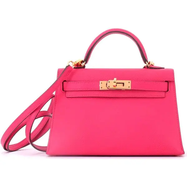 Hermès Kelly Mini Ii Bag Pink Epsom With Gold Hardware 20 - Rose Extreme