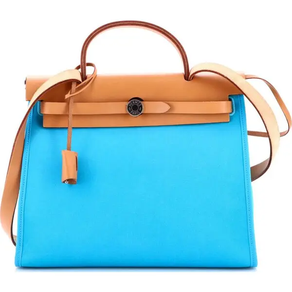 Hermès Herbag Zip Verso Leather And Toile 31
