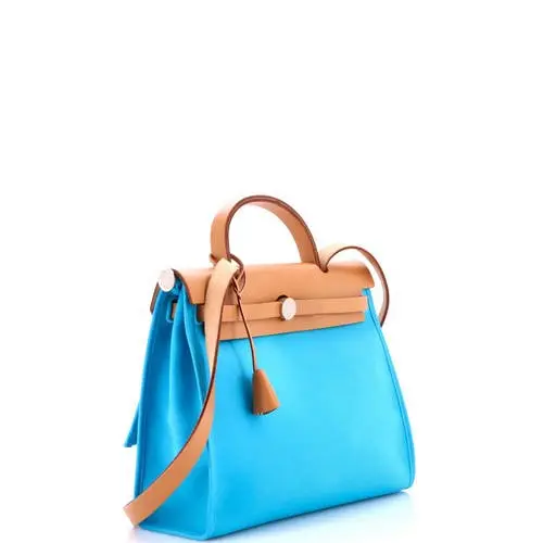 Hermès Herbag Zip Verso Leather And Toile 31