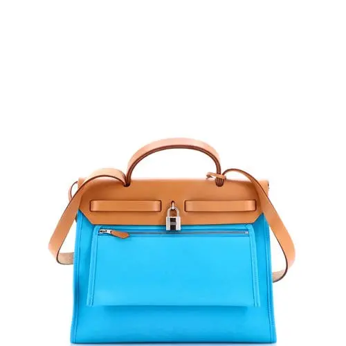 Hermès Herbag Zip Verso Leather And Toile 31