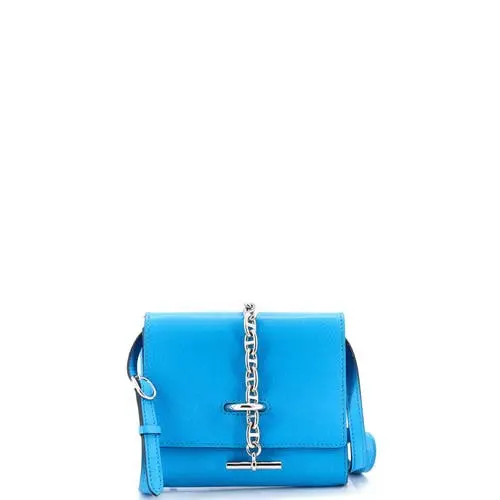 Hermès Chaine D'ancre Compact Wallet On Strap Chevre Mysore - Blue