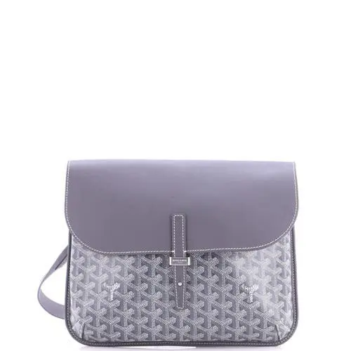 Goyard Coursier Messenger Bag Coated Canvas And Leather - Grey