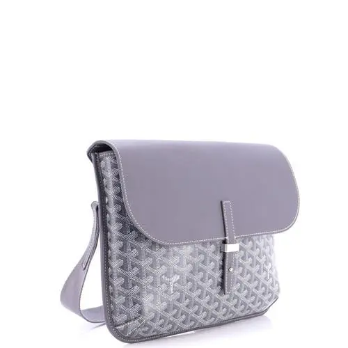 Goyard Coursier Messenger Bag Coated Canvas And Leather - Grey