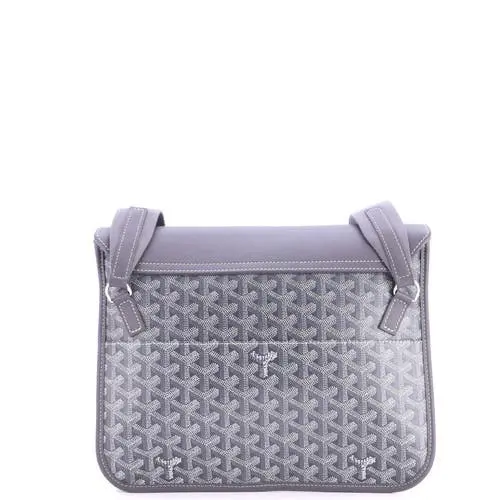 Goyard Coursier Messenger Bag Coated Canvas And Leather - Grey
