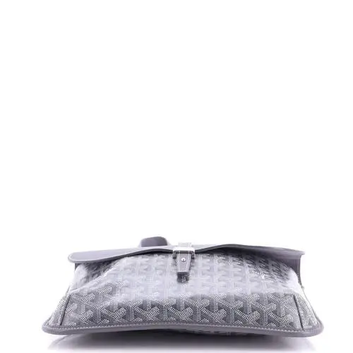 Goyard Coursier Messenger Bag Coated Canvas And Leather - Grey