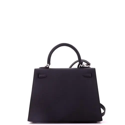 Hermès Kelly Handbag Black Epsom With Palladium Hardware 25 - Noir