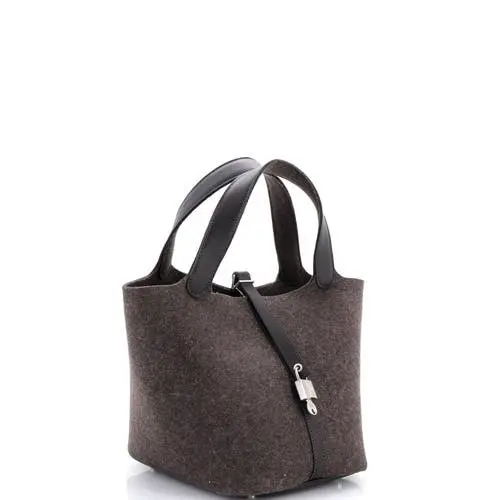 Hermès Picotin Lock Bag Felt With Leather Mm - Ebene