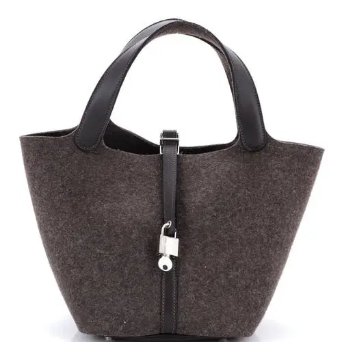 Hermès Picotin Lock Bag Felt With Leather Mm - Ebene