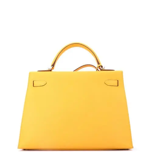 Hermès Kelly Handbag Epsom With Palladium Hardware 32 - Yellow
