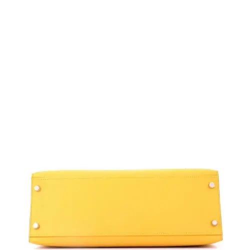 Hermès Kelly Handbag Epsom With Palladium Hardware 32 - Yellow