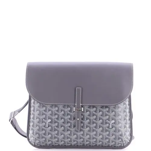 Goyard Coursier Messenger Bag Coated Canvas And Leather - Gray