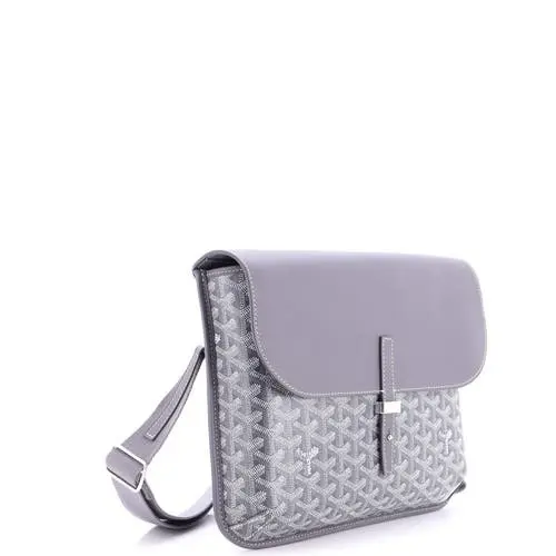 Goyard Coursier Messenger Bag Coated Canvas And Leather - Grey