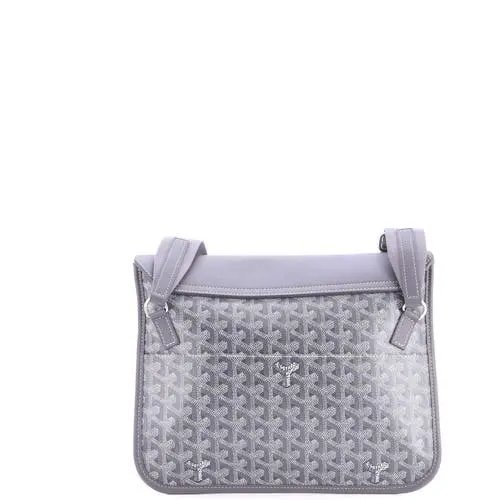 Goyard Coursier Messenger Bag Coated Canvas And Leather - Grey