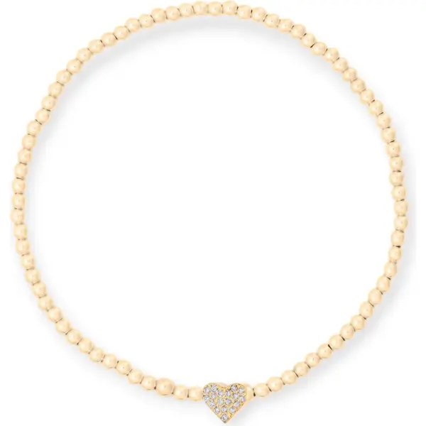 CUFFED BY NANO Pavé Heart Bead Bracelet