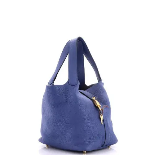 Hermès Picotin Lock Bag Clemence Mm - Blue