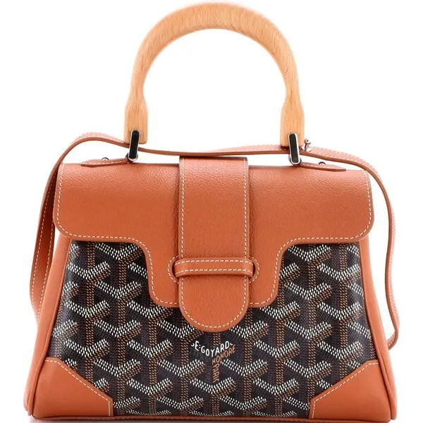 Goyard Saigon Top Handle Bag Coated Canvas Mini - Brown