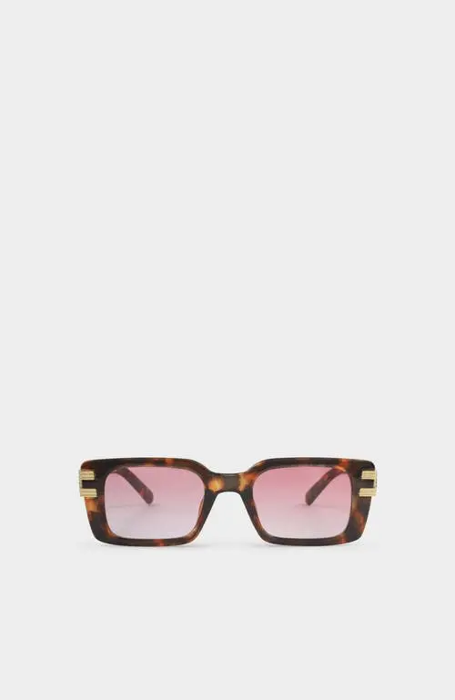 KATIE LOXTON Malibu Rectangle Sunglasses - Dark Tortoiseshell