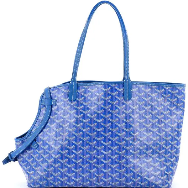 Goyard Chien Gris Pet Carrier Tote Coated Canvas - Blue