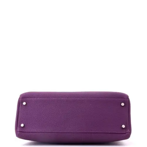 Hermès Kelly Handbag Purple Togo With Palladium Hardware 32 - Anemone