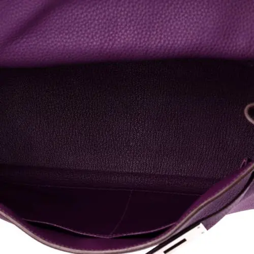 Hermès Kelly Handbag Purple Togo With Palladium Hardware 32 - Anemone
