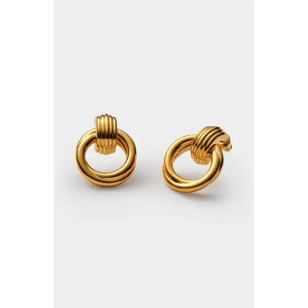 KATIE LOXTON Demi Oversized Stud Earrings - Gold Coated