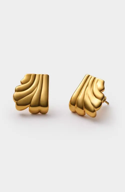 KATIE LOXTON Era Oversized Stud Earrings With Textured Finish - Gold
