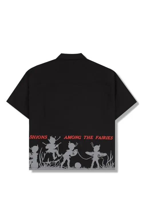 PLEASURES Fairies Relaxed Fit Cotton Zip Shirt