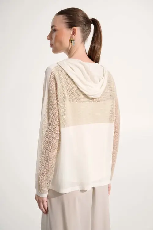 Joseph Ribkoff Soft Knit Straight Hooded Zip Jacket