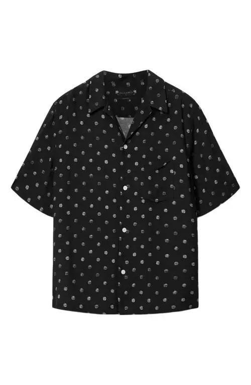 ALLSAINTS Upton Short Sleeve Button-up Shirt - Jet Black