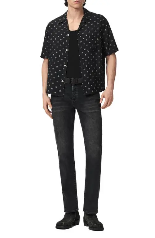 ALLSAINTS Upton Short Sleeve Button-up Shirt - Jet Black