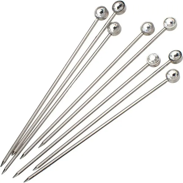 PRINCE OF SCOTS Diamond Crystal Cocktail Picks - Silver