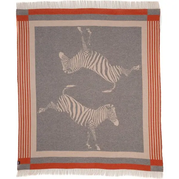PRINCE OF SCOTS Savanna Equestrian Reversible Throw56" X 72 - Grey
