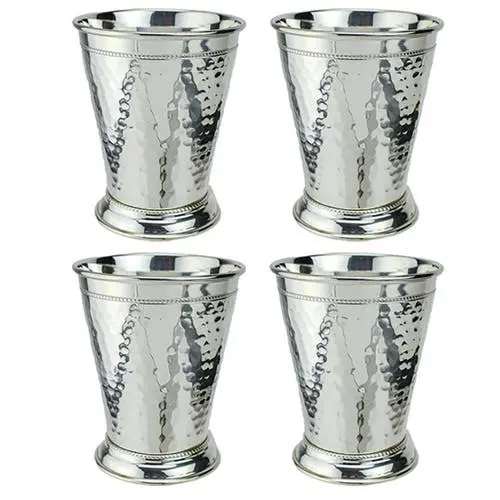 PRINCE OF SCOTS Hammered Julep Cupset Of 4 - Silver