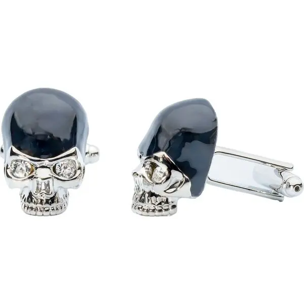 PRINCE OF SCOTS Crystal Skull Cufflinks - Black