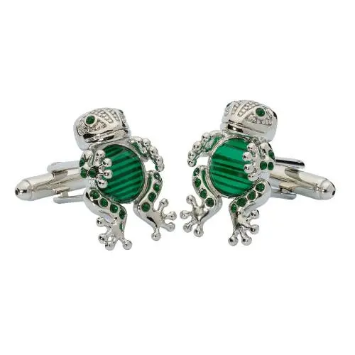 PRINCE OF SCOTS Emerald Frog Prince Cufflinks - Green