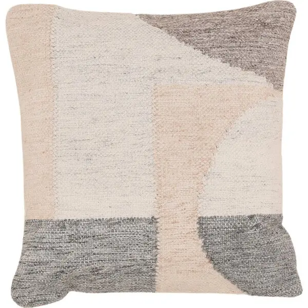 DOVETAIL FURNITURE Aris Handwoven Pet Outdoor Throw Pillow - Grey Multi
