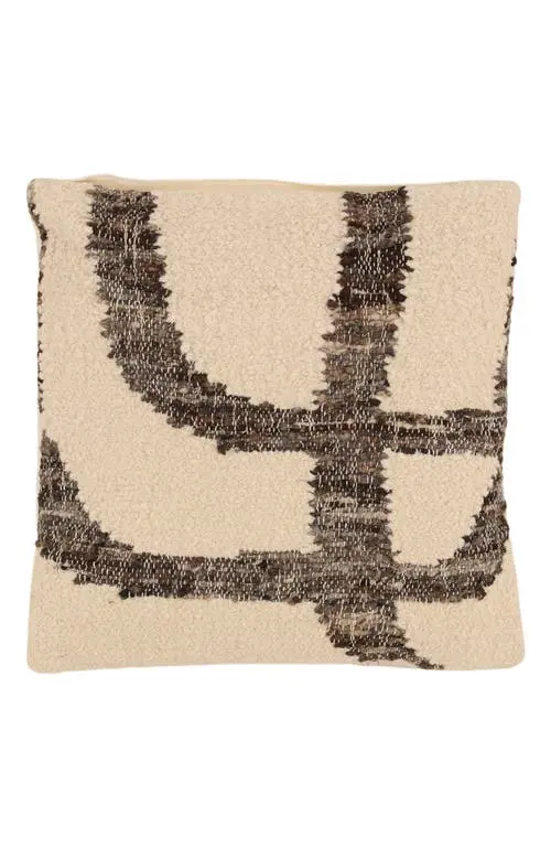 DOVETAIL FURNITURE Matteo Handwoven Wool Throw Pillow - Charcoal/ivory